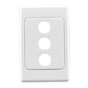 Clipsal 2000 Series 2033VHWE 3 Gang Flush Surround and Grid Plate ...