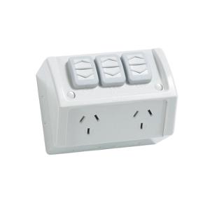Clipsal WSC227/2XRG 3 Pin General Purpose Weatherproof Outlet Socket ...
